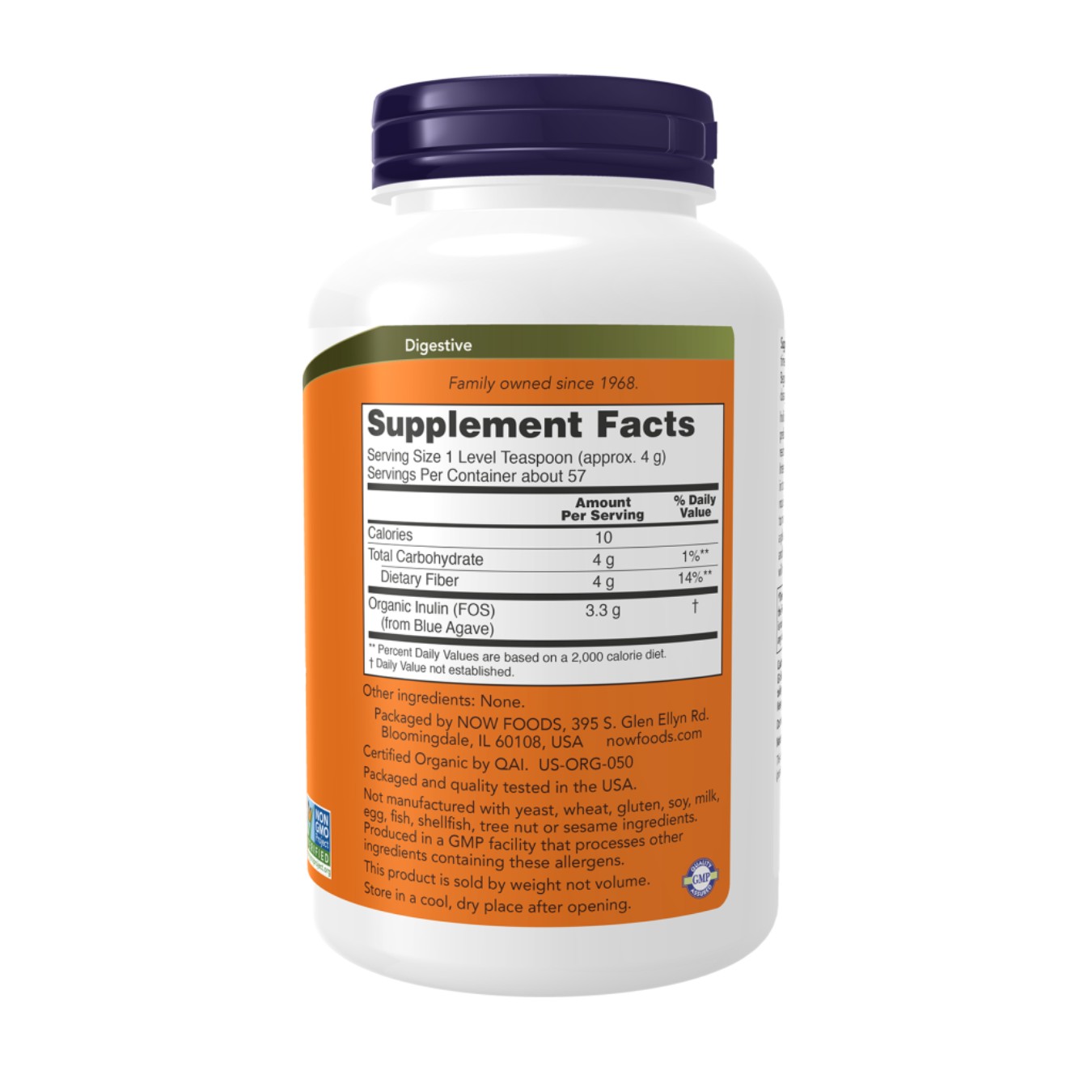 Now Inulin Powder Prebiotic Pure Organic - Swanza