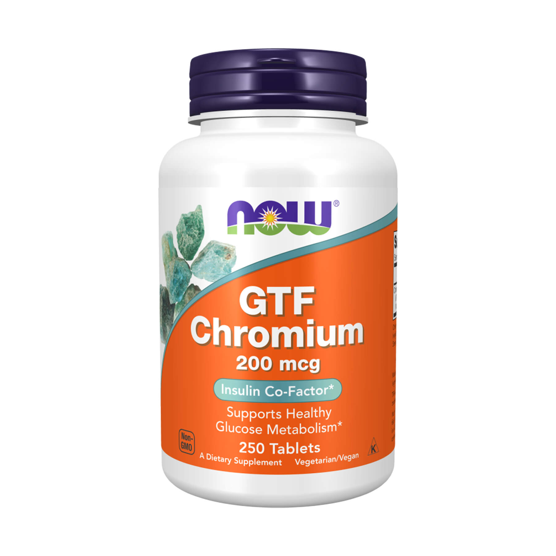 NOW Chromium GTF 200mcg 250 Tablets - SWANZA