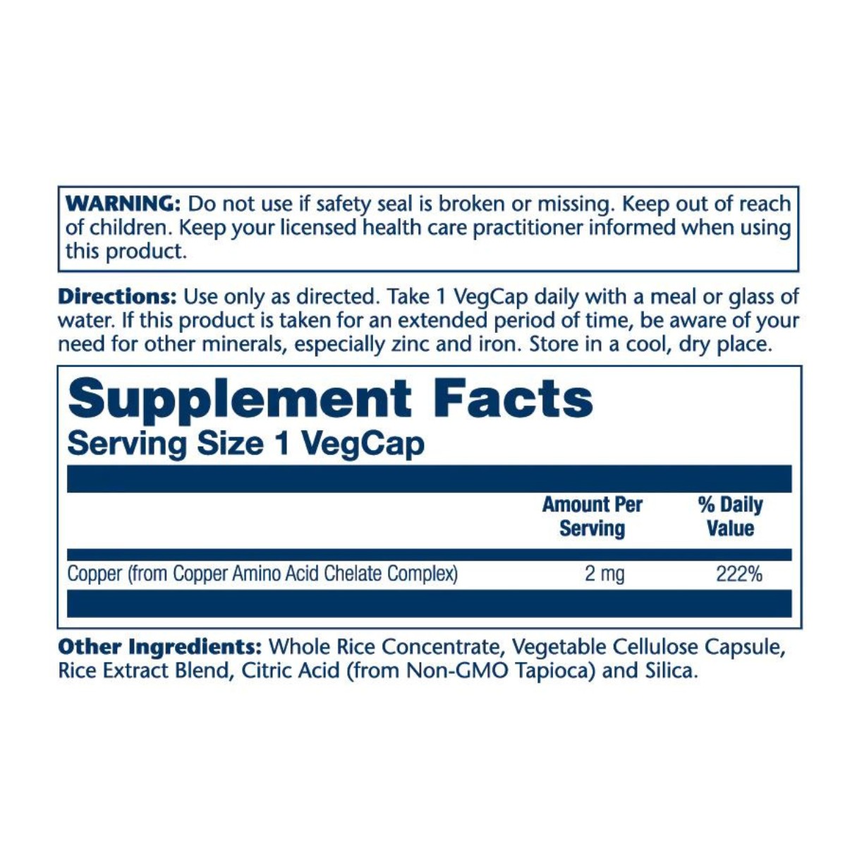 Solaray High Potency Copper Essential Trace Mineral